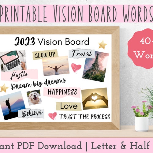 Vision Board Kit 2023 Vision Board Printables Vision Board Etsy Canada