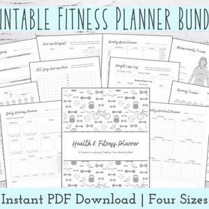 Fitness Planner Printable Bundle Fitness Journal Printable - Etsy