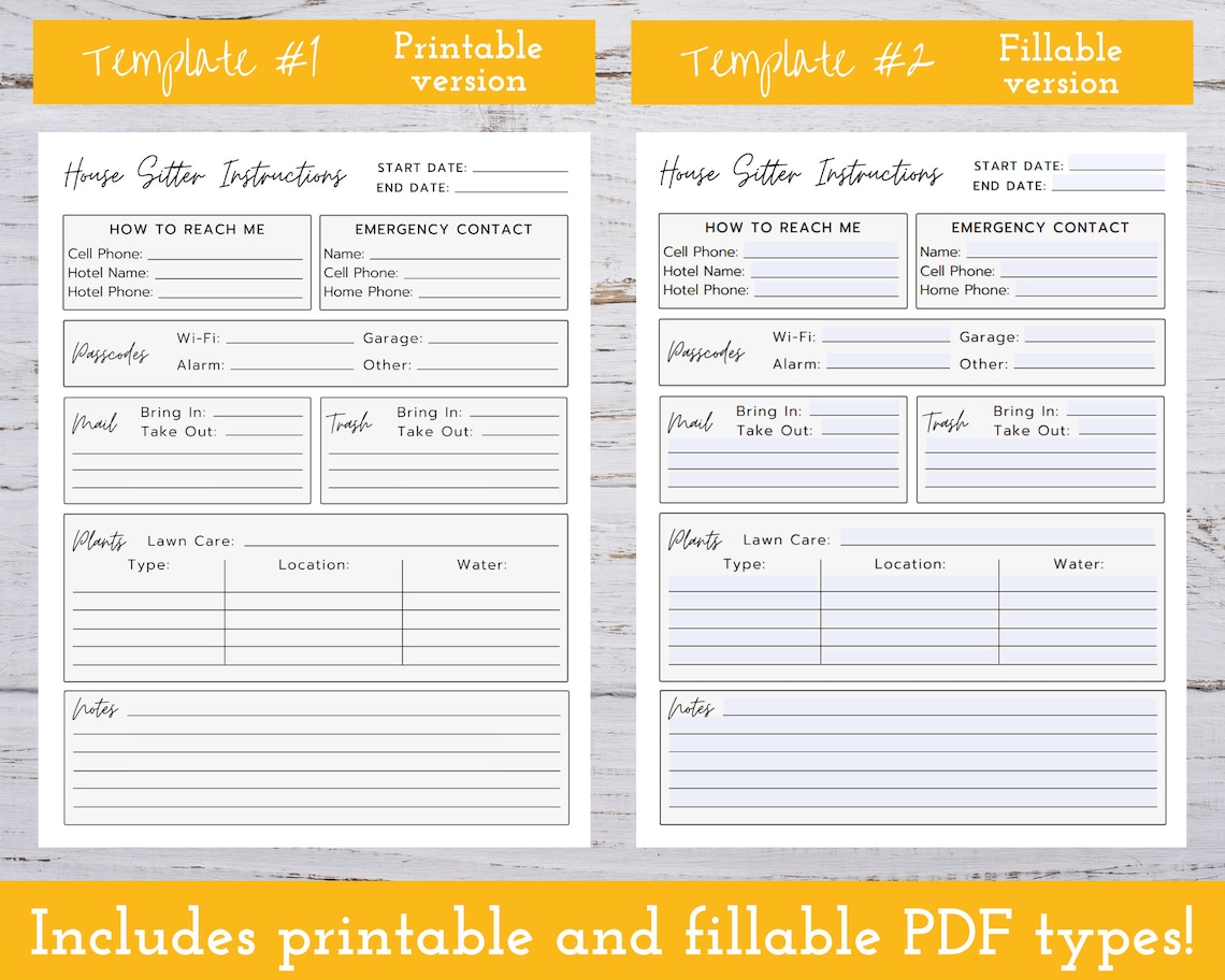 House Sitter Instructions House Sitting Checklist House - Etsy