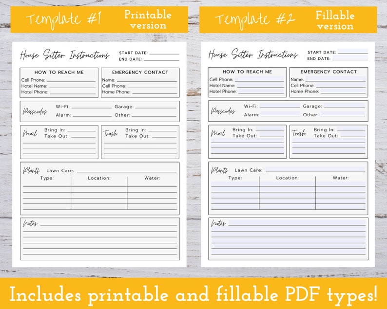 House Sitter Instructions House Sitting Checklist House - Etsy