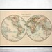 Old World Map Atlas Vintage World Map 1912 Two Hemispheres | Etsy