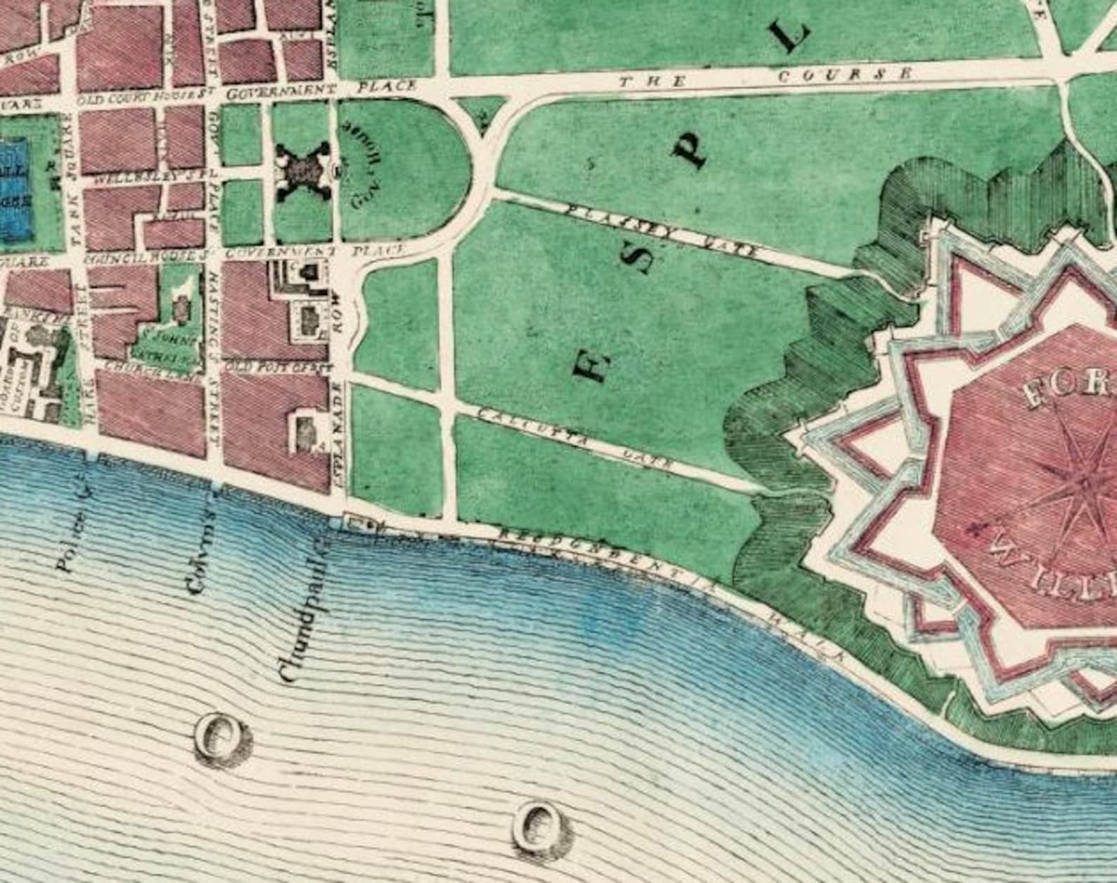 Old Map of Calcutta Kolkata India 1832 Vintage Map Vintage - Etsy UK