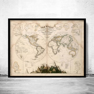 Old World Map 1862 Mercator Projection Vintage Map | Vintage Poster ...