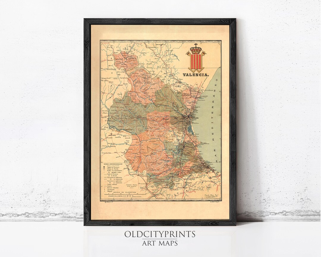 Old Map of Valencia 1900 Spain Vintage Map | Wall Map Print - Etsy