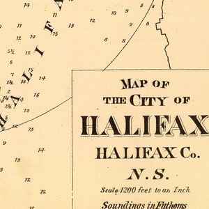 Old Map of Halifax Nova Scotia Canada 1878 Vintage Poster Wall Art ...
