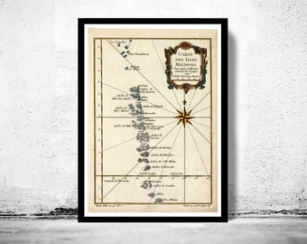 Old Map of Virgin Islands 1775 Vintage Poster Wall Art Print | Etsy
