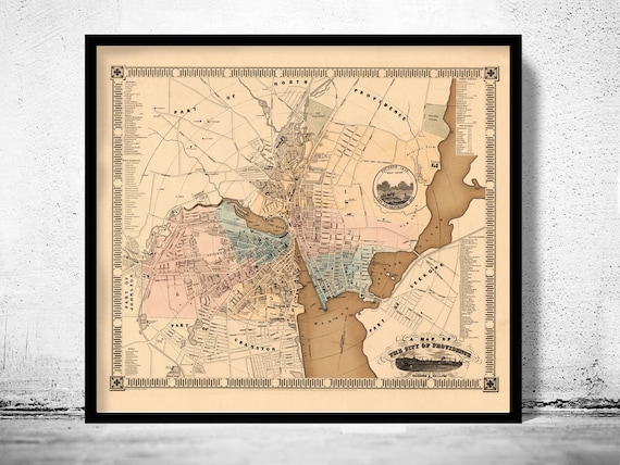 Old Map of Providence 1849 Rhode Island Vintage Map Vintage - Etsy Finland