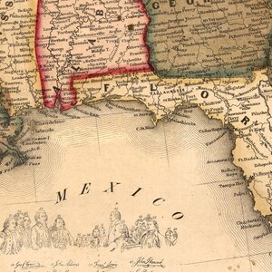 Old Map of United States of America 1849 USA Vintage Map Vintage Poster ...