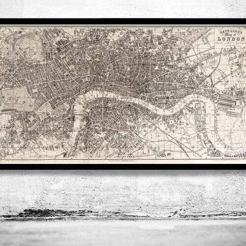 Old Map of London Map 1880 Vintage Poster Wall Art Print - Etsy