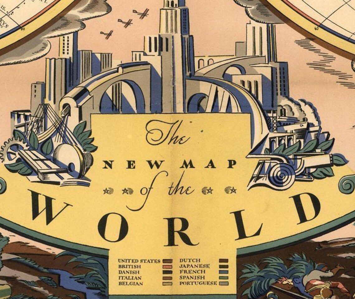 Old Map of the World 1928 Vintage Map | Vintage World Map - Etsy