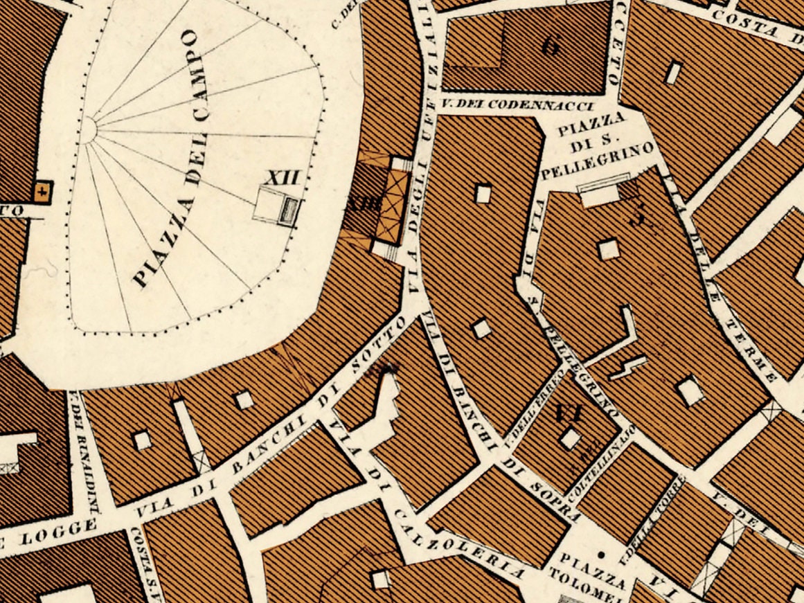 Old Map of Siena Italy 1840 Siena Italia Vintage Map Vintage | Etsy
