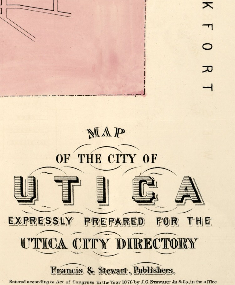 Old Map Of Utica New York 1876 Vintage Map | Vintage Poster Wall Art ...