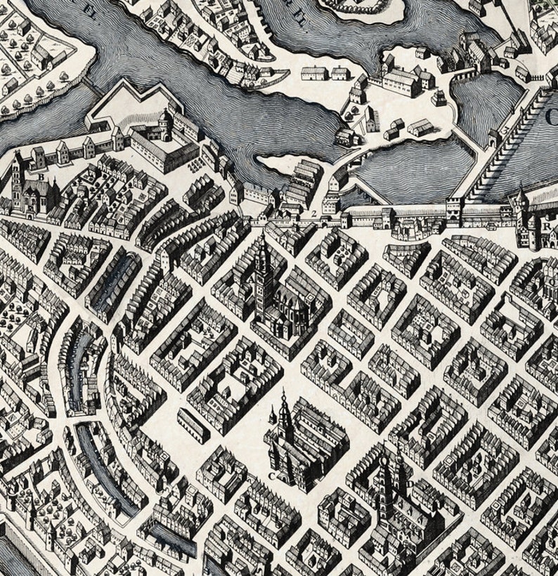 Old Map of Wroclaw With Gravures Poland 1735 Vintage Map | Etsy