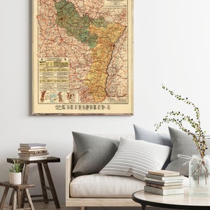 Old Map of Alsace-lorraine Alsace-moselle 1919 Vintage Map | Vintage ...