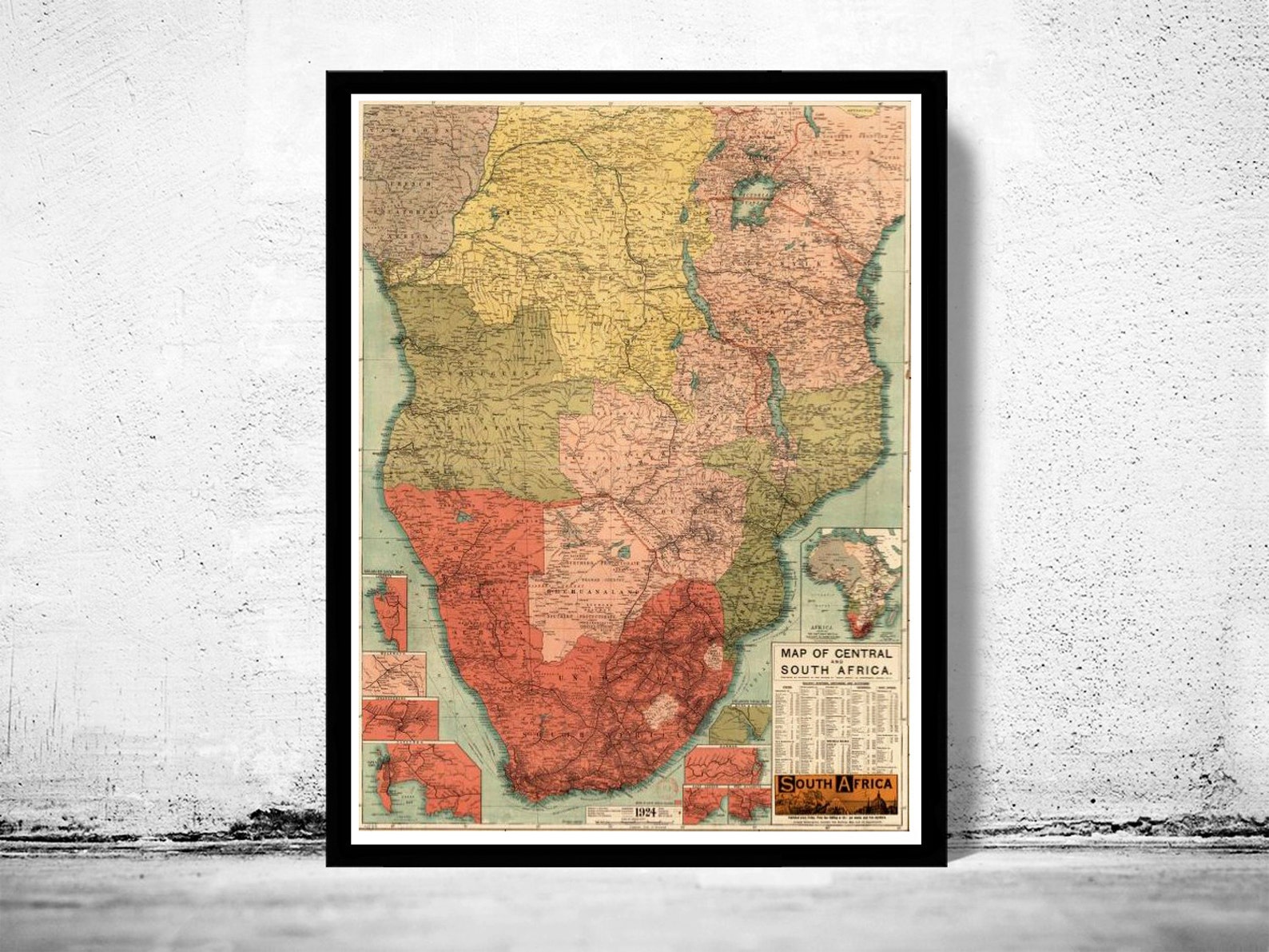 Old Map of South Africa 1924 Vintage Map Vintage Poster Wall - Etsy