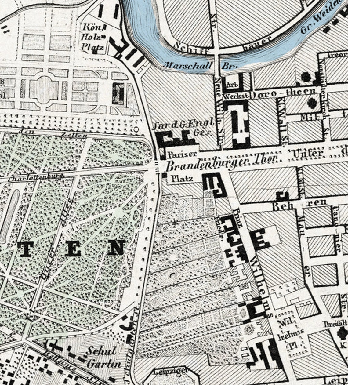 Old Map of Berlin Germany 1860 Antique Vintage Vintage | Etsy