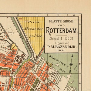 Old Map of Rotterdam the Netherlands 1911 Vintage Map Vintage Poster ...