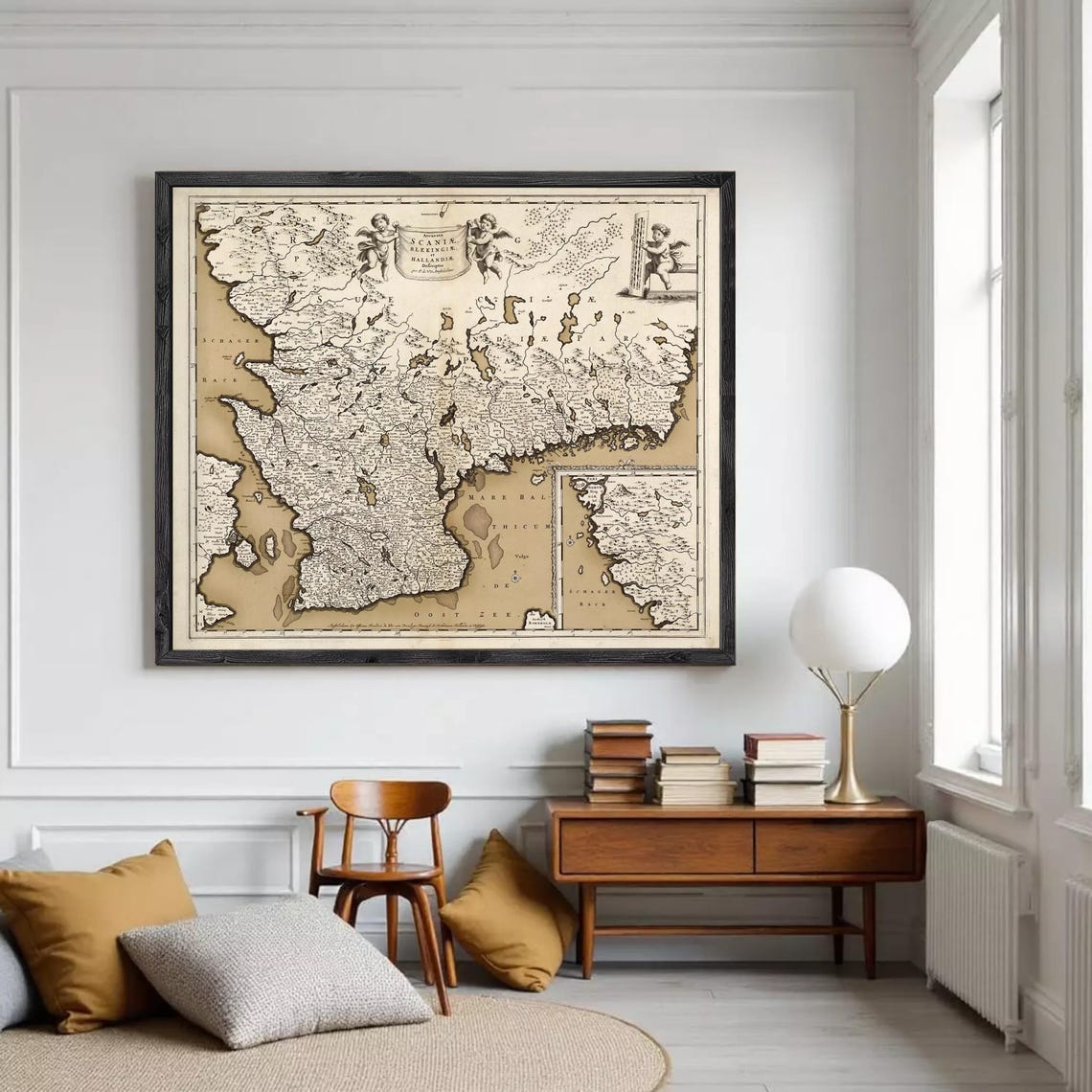 Old Map of Scania Skane Sweden 1680 | Wall Map Print - Etsy