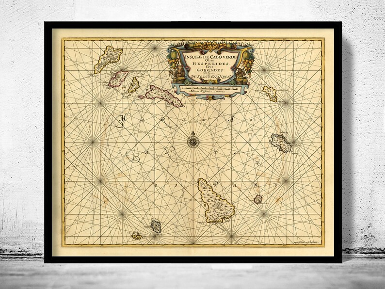 Old Map of Cape Verde Islands Cabo Verde 1665 Mapa De Cabo - Etsy
