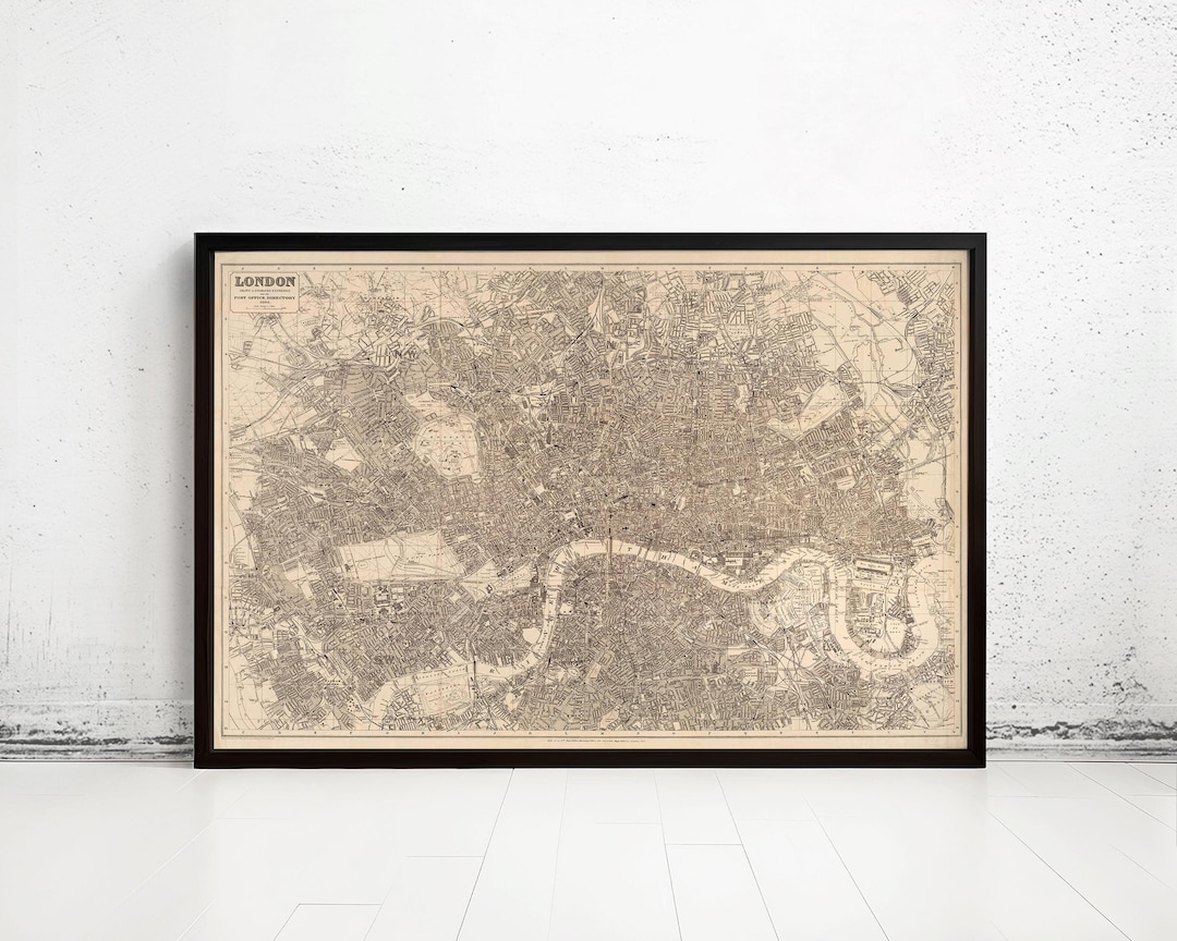 Beautiful Vintage Map of London England 1894 Old Map London | Vintage ...