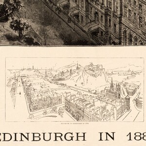 Marvellous Edinburgh Vintage Panoramic View in 1886 Edinbourg Scotland ...