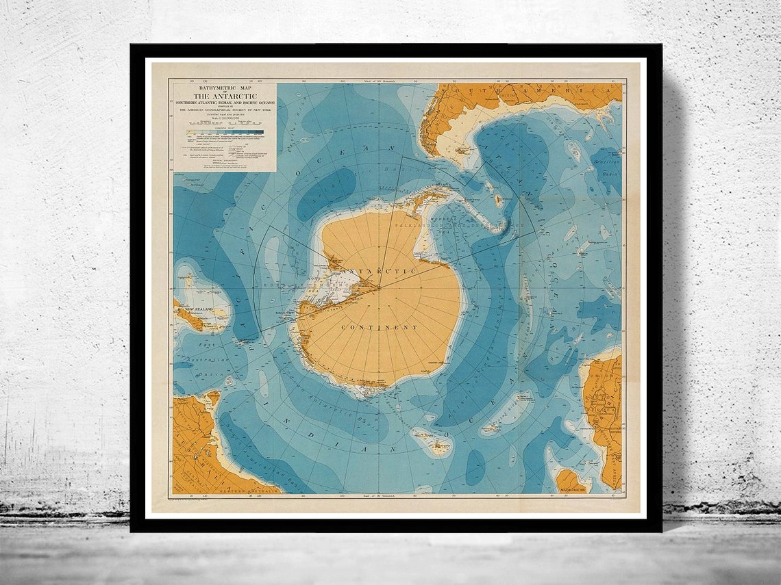 Old Map of Antarctica 1929 Vintage Map of Antarctica Vintage | Etsy