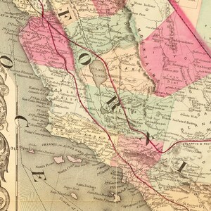 Old Map of United States 1867 Vintage Map of USA Wall Map | Vintage ...