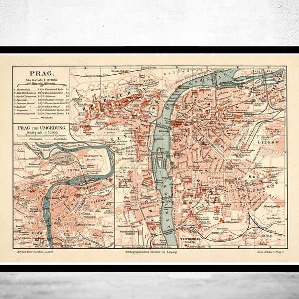 Prague Map Print - Etsy