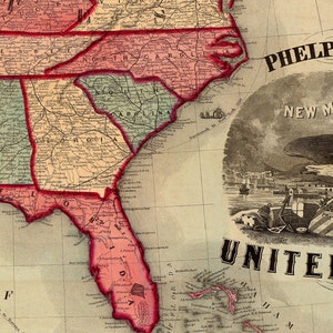 Old Map of United States of America 1891 Vintage Map | Vintage Poster ...