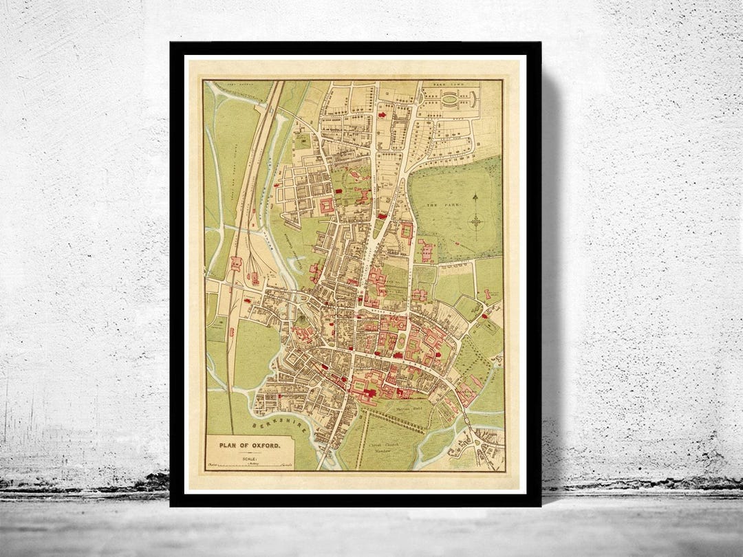 Old Map of Oxford 1910 England Vintage Map | Vintage Map Wall Art Print ...