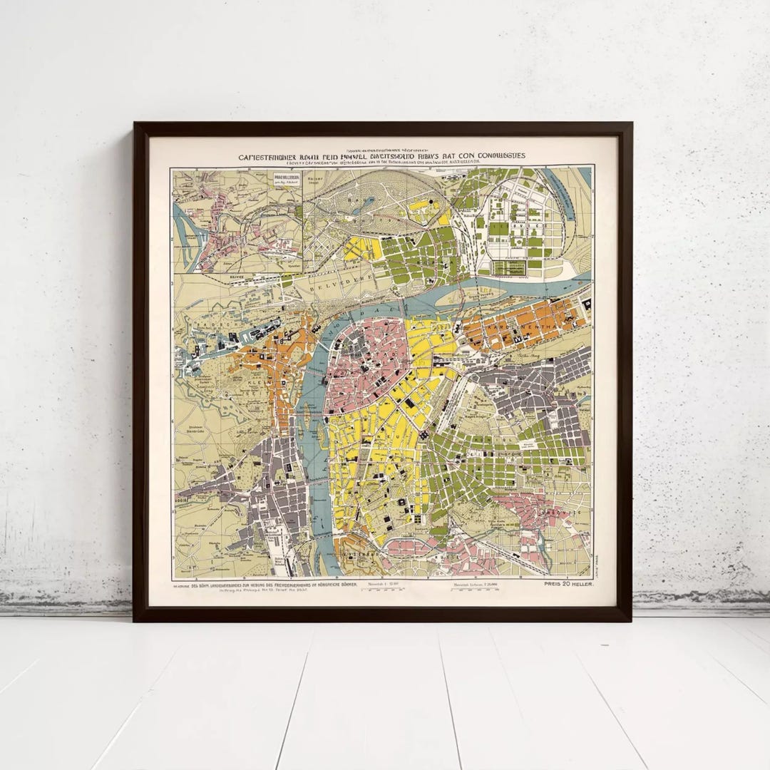 Old Map of Prague 1910 Czech Republic Vintage Map | Wall Map Print ...