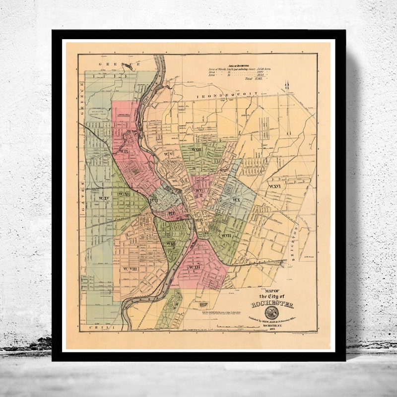 Rochester Map - Etsy