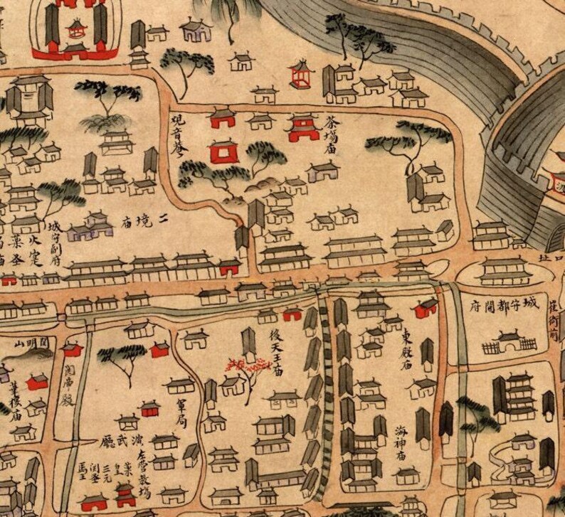 Old Map of Ningbo China 1846 Vintage Map | Wall Map Print - Etsy