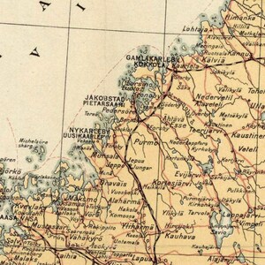 Old Map of Finland 1930 Vintage Map of Finland | Vintage Map Wall Art ...
