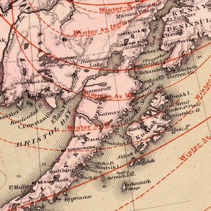 Old Map of Alaska 1868 Vintage Map Vintage Poster Wall Art Print Wall ...