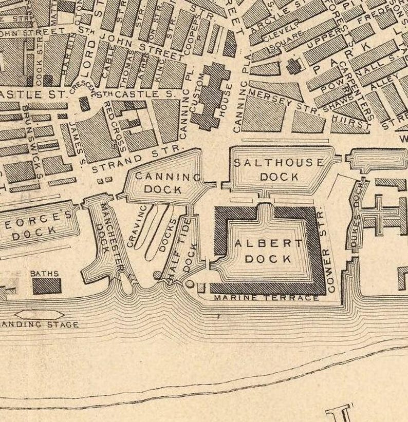 Old Map of Liverpool 1851 UK Vintage Map | Wall Map Print - Etsy