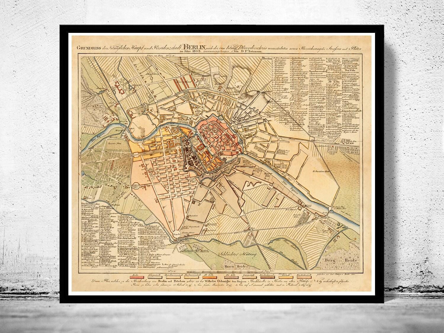 Old Map of Berlin Germany 1805 Vintage Map | Wall Map Print - Etsy