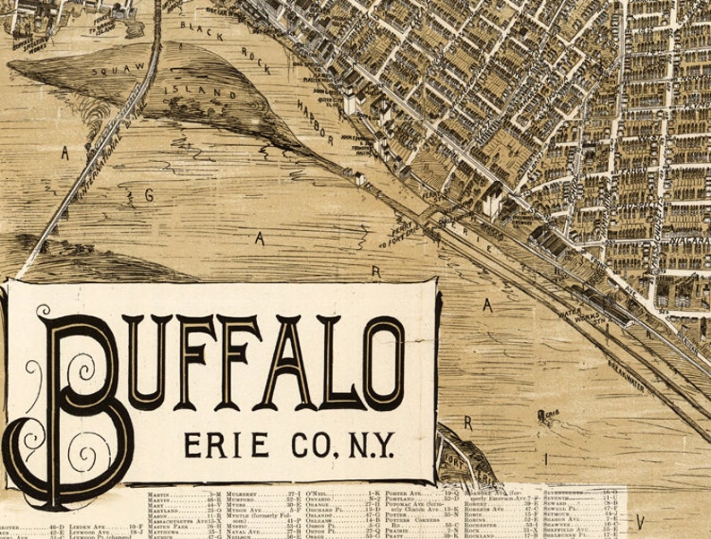 Old Map of Buffalo New York 1902 Vintage Map Vintage Poster - Etsy