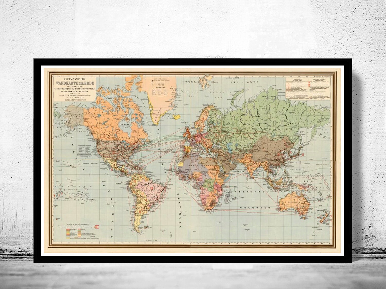 World Map Vintage Atlas 1899 German Edition Vintage Map - Etsy