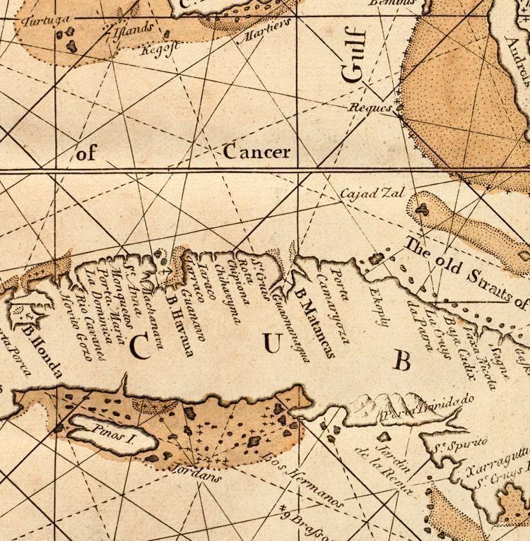 Old Map of Bahamas Bahama Islands 1737 Vintage Map | Wall Map Print - Etsy