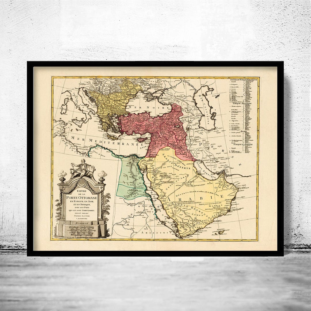 Old Map of Middle East Arabian Peninsula 1790 Vintage Map Arabia ...