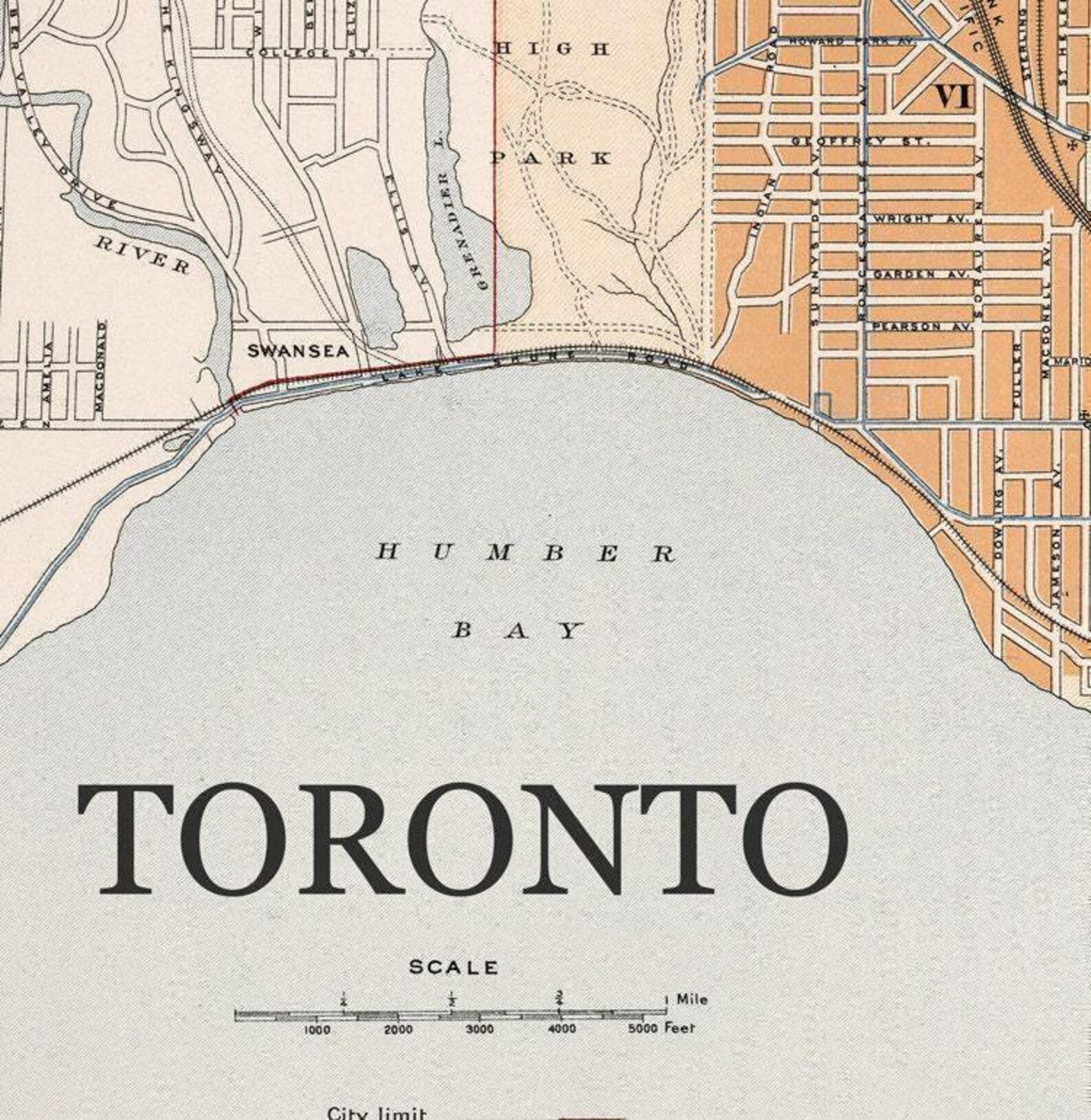 Old Map of Toronto Canada 1915 Vintage Map | Wall Map Print - Etsy