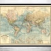 Vintage World Map Atlas 1904 French Edition Fine Reproduction World Map ...