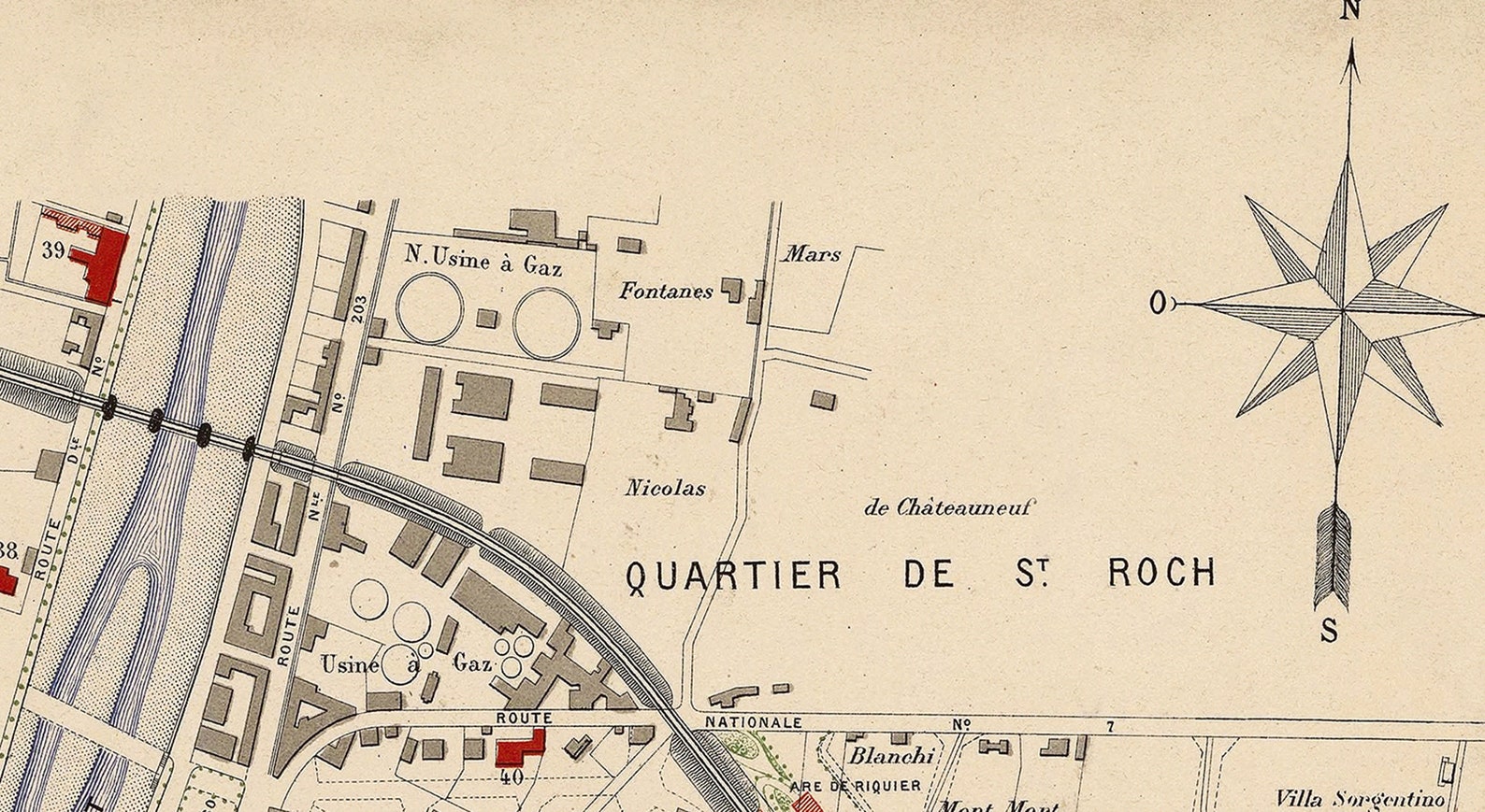 Old Map of Nice France 1882 Vintage Map Vintage Poster Wall | Etsy UK