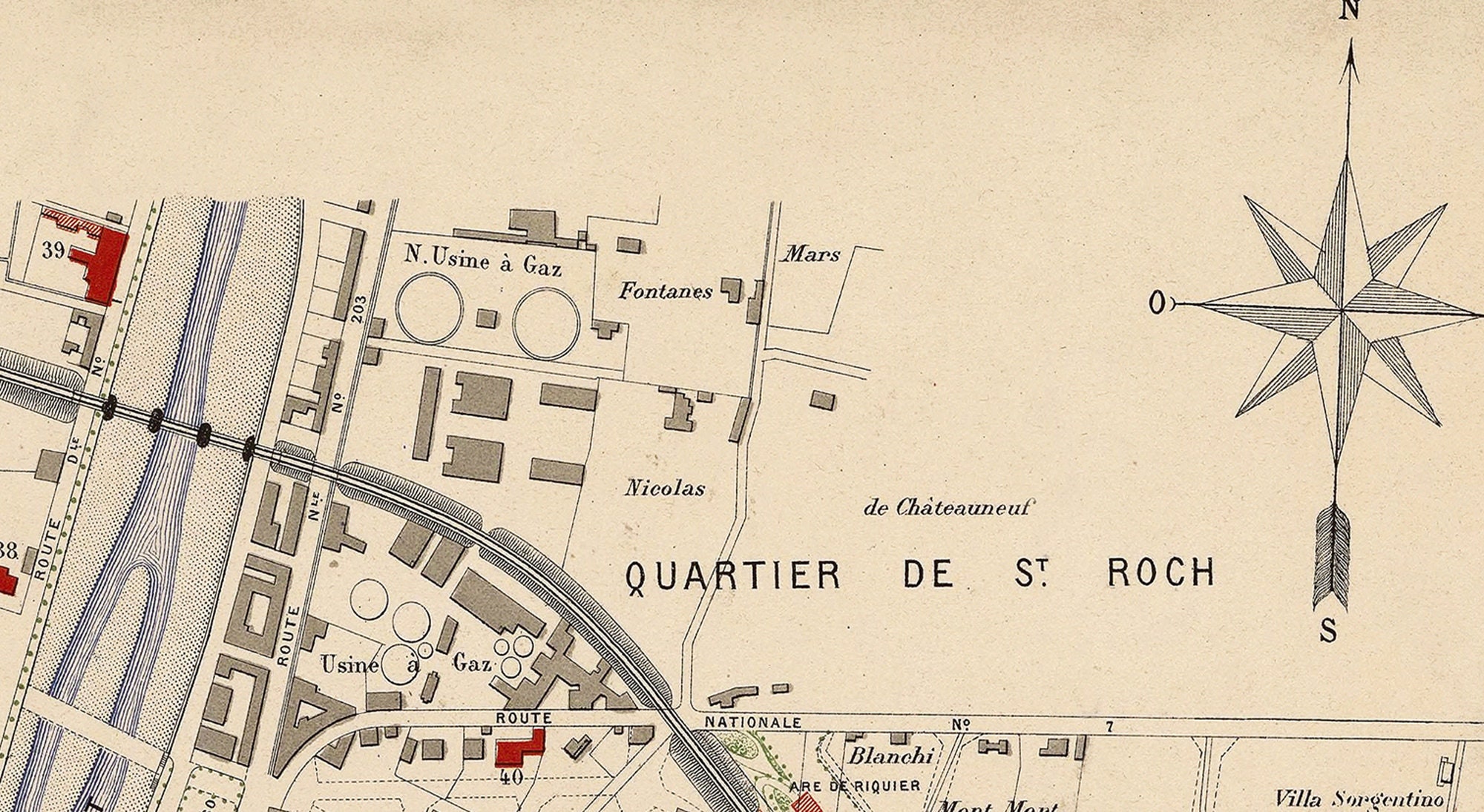 Old Map of Nice France 1882 Vintage Map Vintage Poster Wall - Etsy