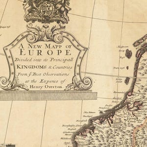 Old Map of Europe 1741 Vintage Map | Europe Map Gift Europe Map Print ...