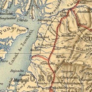 Old Map of Ecuador 1894 Equator Republic Vintage Map | Vintage Poster ...