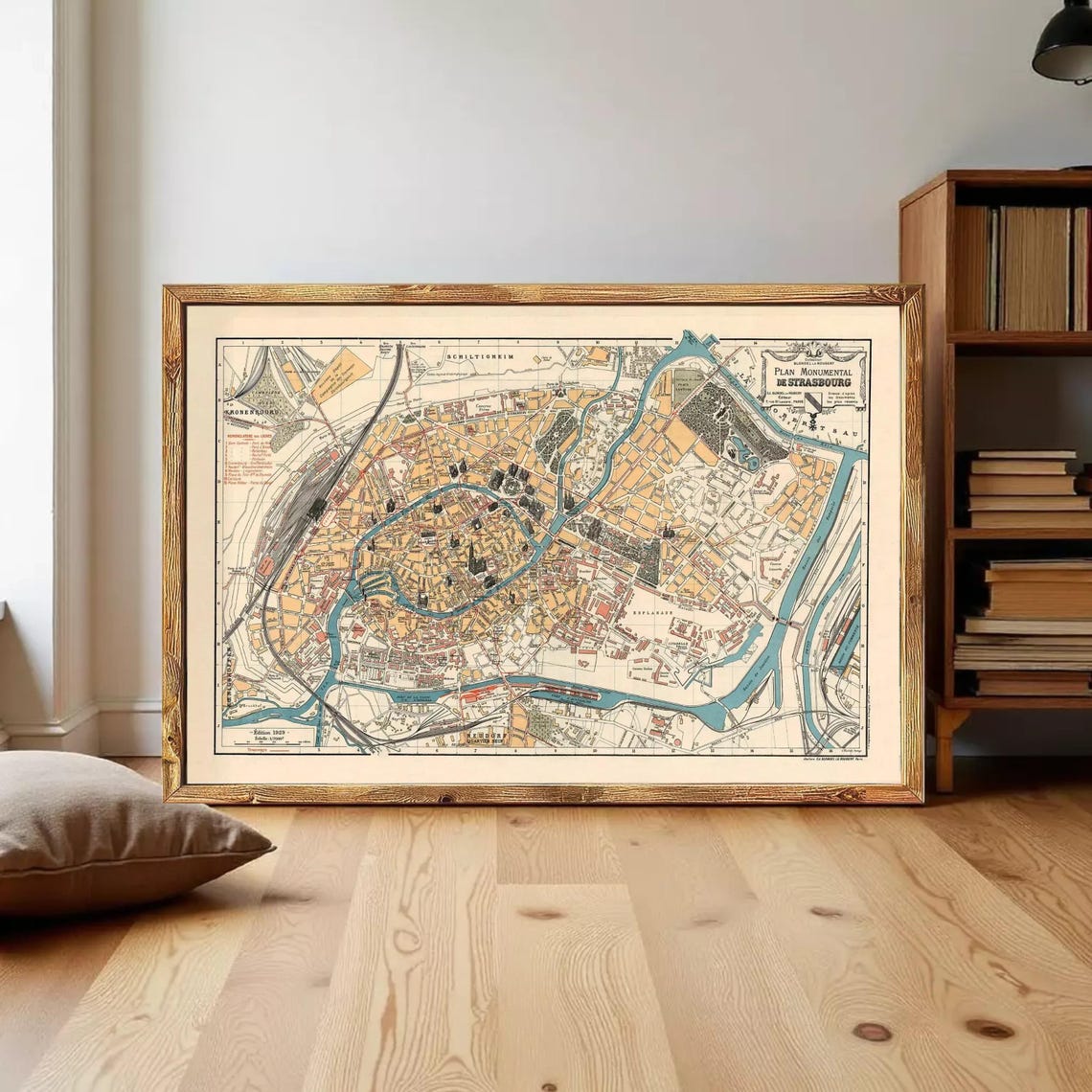 Old Map of Strasbourg Strassburg 1929 France | Wall Map Print - Etsy