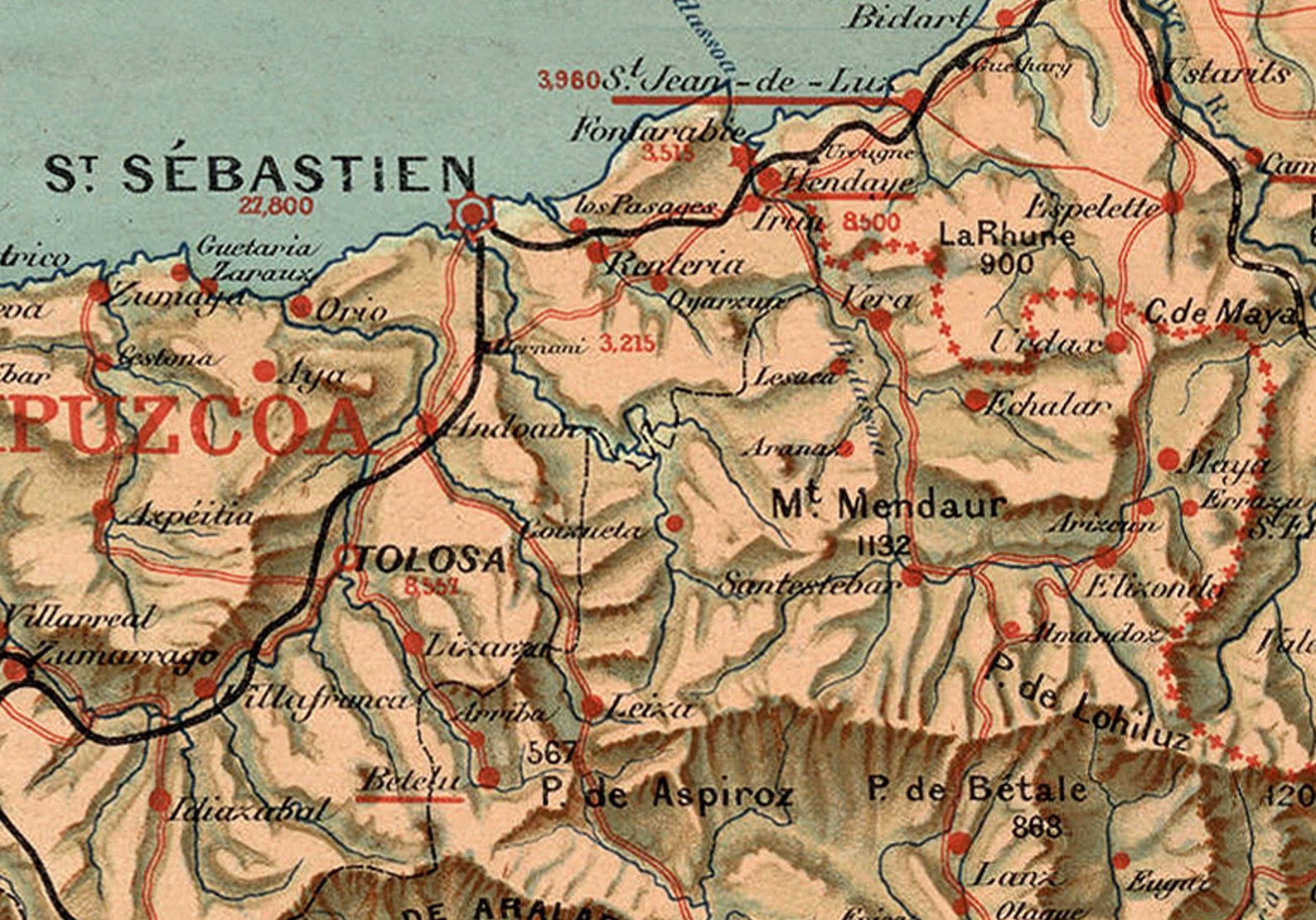 Old Map of Pyrenees Pirineus 1920 France Spain Vintage - Etsy