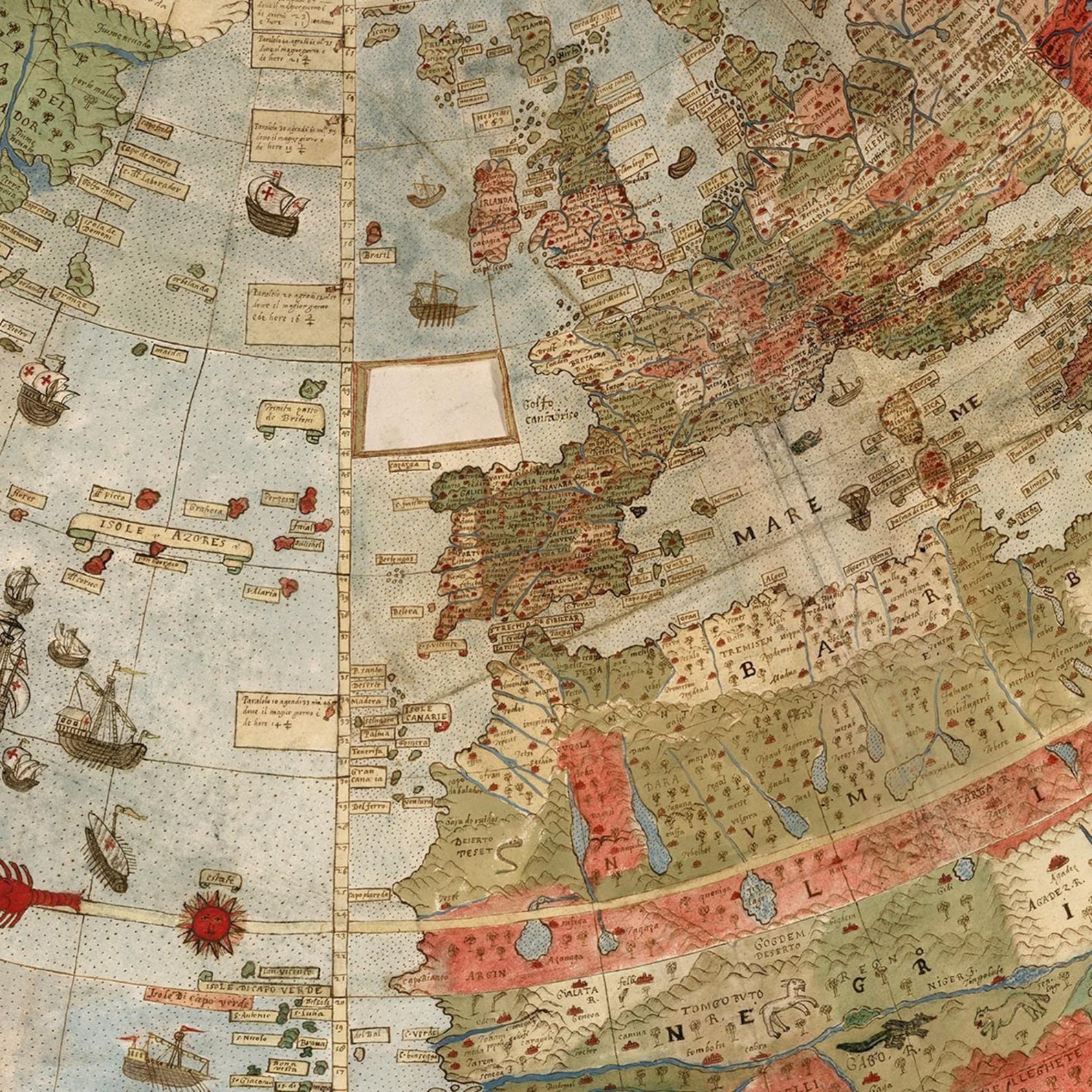 Magnificient Old World Map 1587 by Urbano Monte | Vintage World Map - Etsy